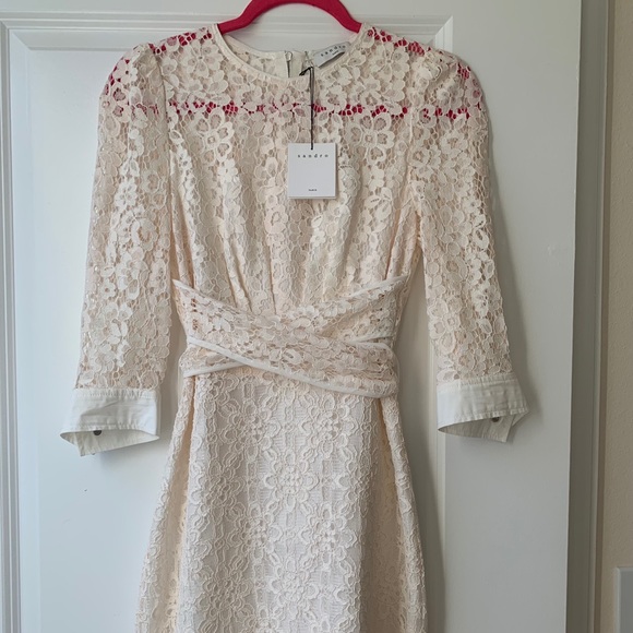 Sandro | Dresses | Sandro Nini Lace Mini Dress In Nude | Poshmark